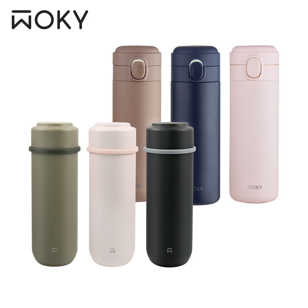 【WOKY 沃廚】1+1優惠組-JIN真瓷兩用陶瓷保溫杯260ml+輕芯鈦瓷彈蓋保溫瓶450ml | 蝦皮購物