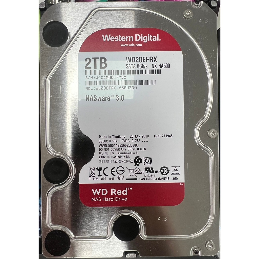 WD 硬碟 WD20EFRX 64MB 紅標 2.0TB 2000GB 無壞軌 NAS | 蝦皮購物
