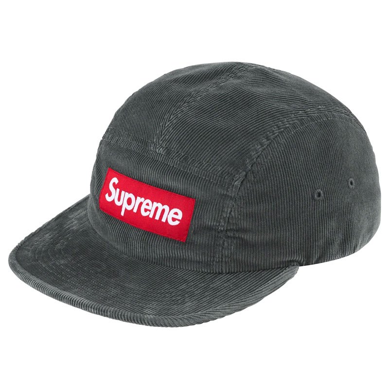 SUPREME FW23 CORDUROY CAMP CAP 燈芯絨 五分割帽 (深灰色) 化學原宿 | 蝦皮購物