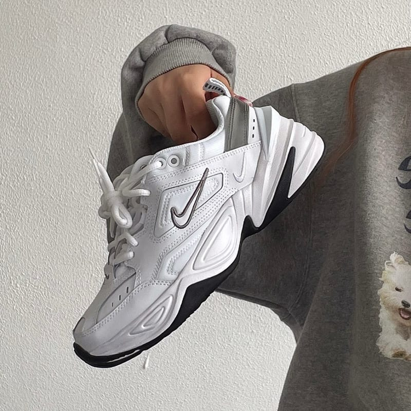 韓國專櫃代購 Nike M2K Tekno 老爹鞋 黑白 白銀色 增高 厚底慢跑鞋 男女款 運動鞋 BQ3378-100 | 蝦皮購物