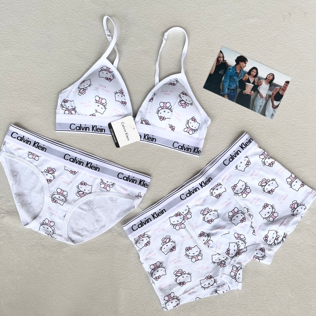 Calvin Klein CK聯名hello kitty 凱蒂貓內衣套裝 性感 內褲 男短褲 男內褲有胸墊 後扣款 禮盒 | 蝦皮購物
