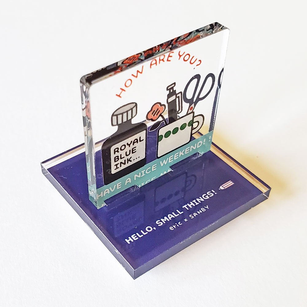 【文具室務】日本 Sanby x Eric 壓克力印章 印章 站立印章 手帳 Hello Small Things | 蝦皮購物