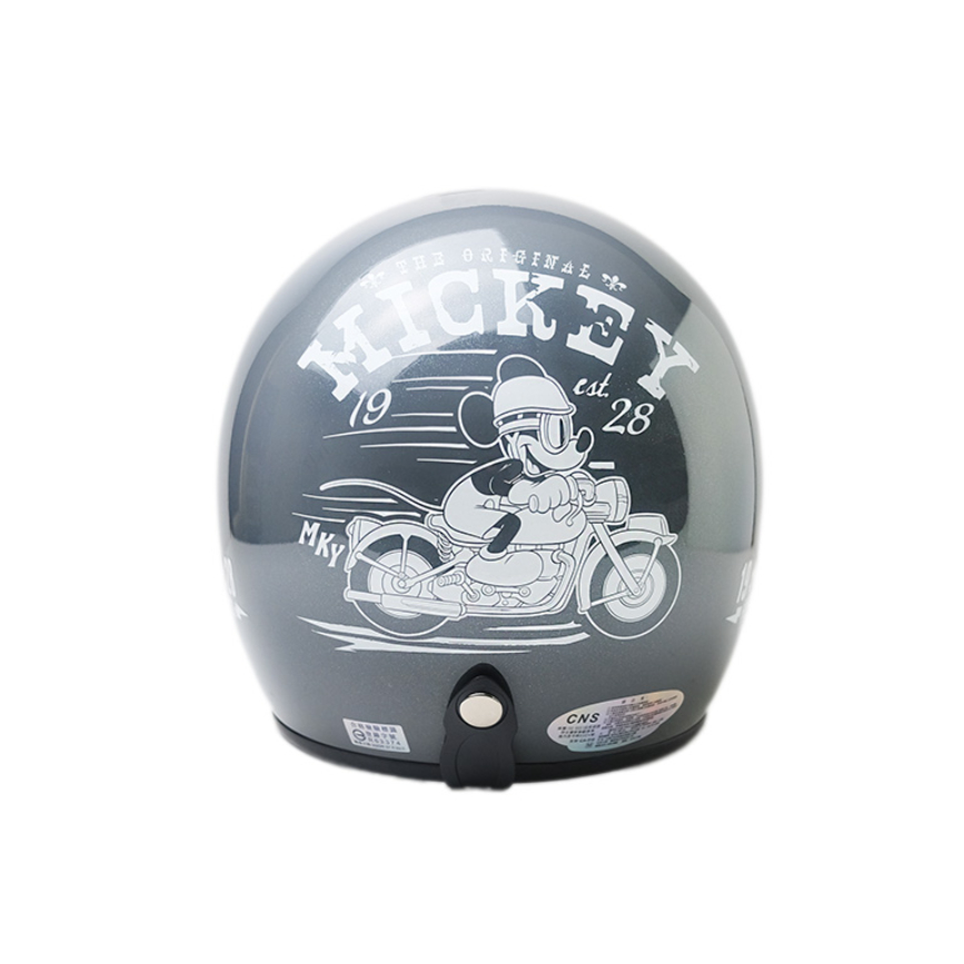 EVO 安全帽 CA-309 復古帽 迪士尼 機車米奇 水泥灰 半拆洗 半罩 卡通圖案 正版授權 | 蝦皮購物