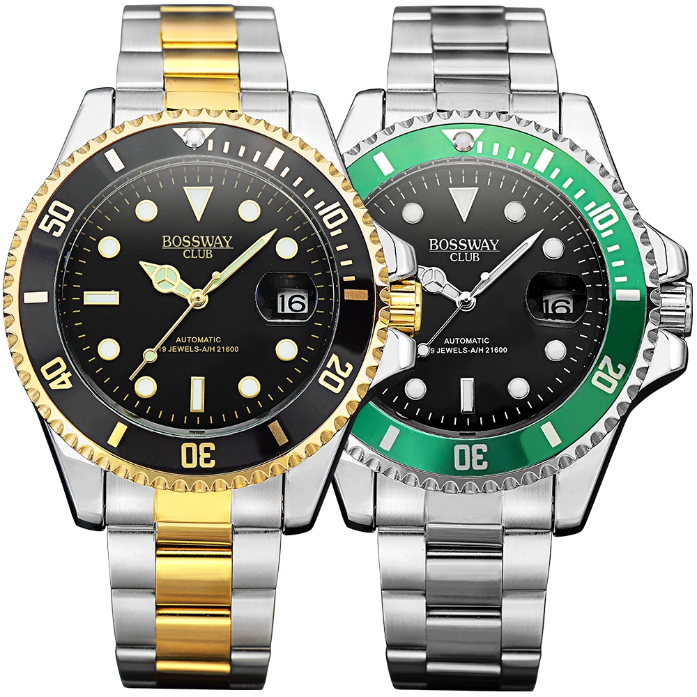 【BOSSWAY】經典水鬼機械錶(買黑水鬼送綠水鬼) | 蝦皮購物