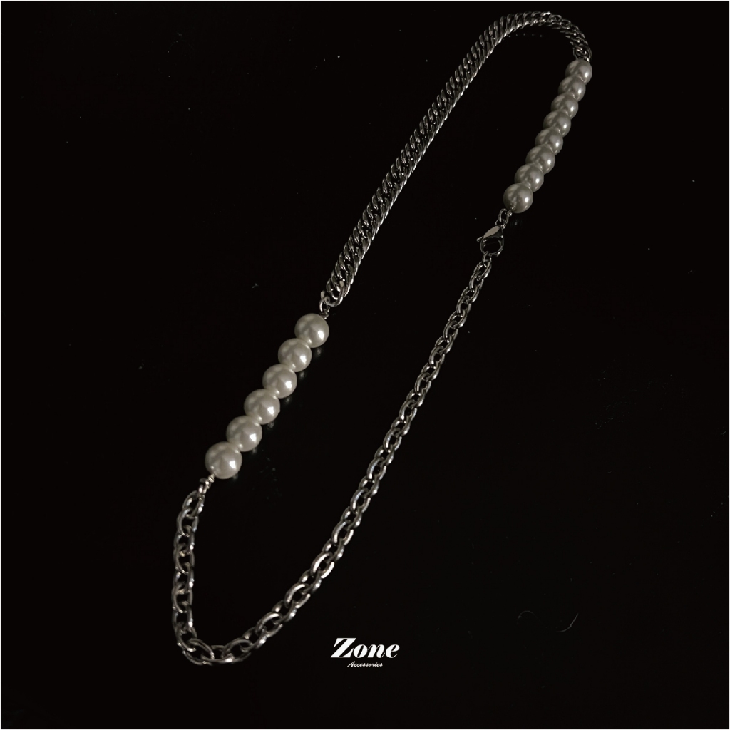 Zone ACC | 『現貨』珍珠段接項鍊 / 美式嘻哈街頭 / 鈦鋼 / 項鍊 / Z026 | 蝦皮購物