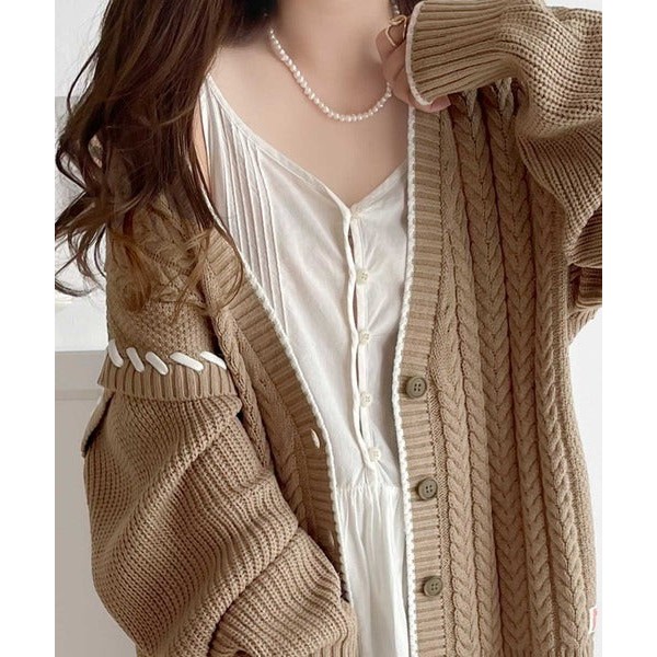 SEVEN｜日本 • JAVA • 2way麻花針織開襟衫 ღ | 蝦皮購物