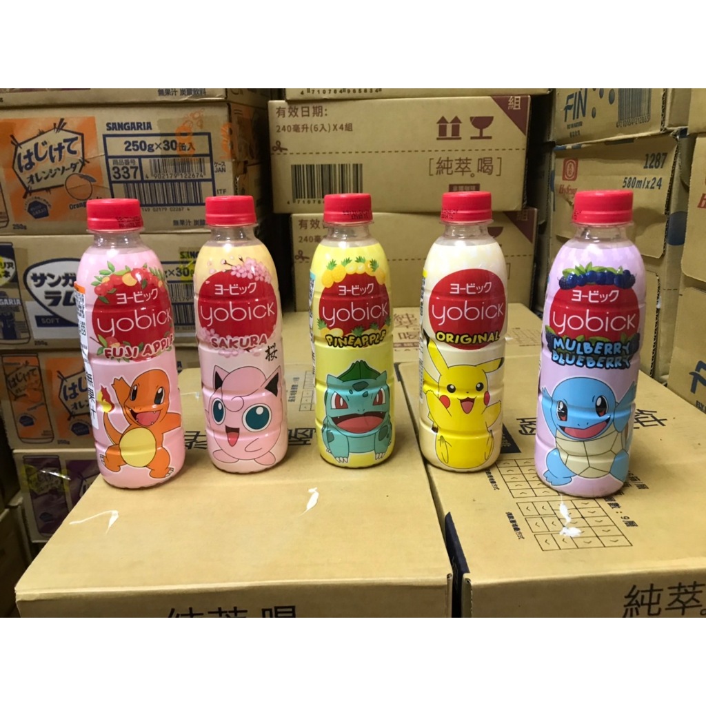 ~省錢叔叔~Yobick 寶可夢 乳酸菌飲 310ml 櫻花味 桑葚藍莓味 富士蘋果味 原味 鳳梨味 乳酸飲料 | 蝦皮購物