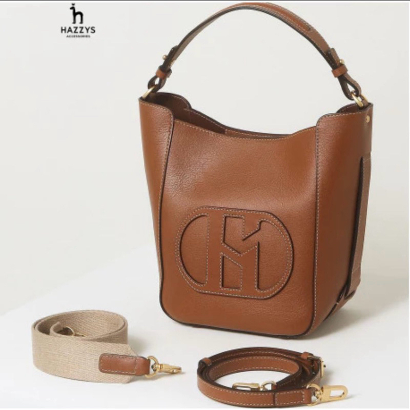 Hazzys LOGO PATCH LEATHER 托特包/水桶包 | 蝦皮購物
