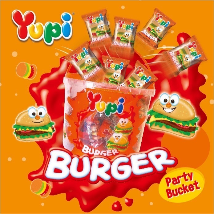 #悠西將# Yupi BURGER 呦皮 漢堡 QQ軟糖 軟糖 漢堡造型 qq軟糖 幼皮軟糖 分享桶 生日 優皮 提桶 | 蝦皮購物