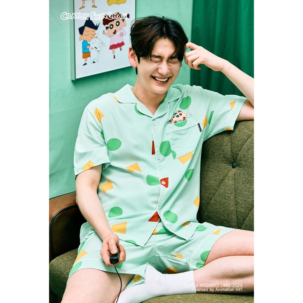 【zz韓國代購🇰🇷】 🔥特價中🔥 SPAO x 蠟筆小新 睡衣 睡褲 套裝 短袖 長袖 兒童睡衣 親子睡衣 | 蝦皮購物
