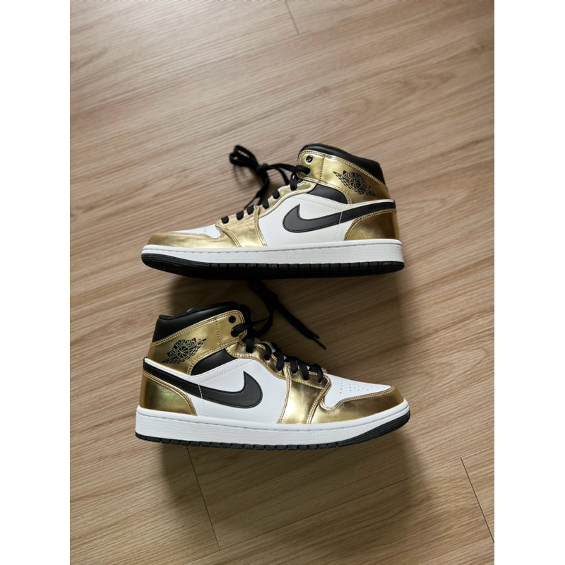 Nike Air Jordan 1 Mid SE Metallic Gold 白金 液態金 US:10 aj1 | 蝦皮購物