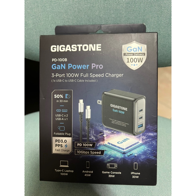 全新/GIGASTONE 100W氮化鎵GaN USB-C 三孔快速 USB PD 電源供應器 | 蝦皮購物