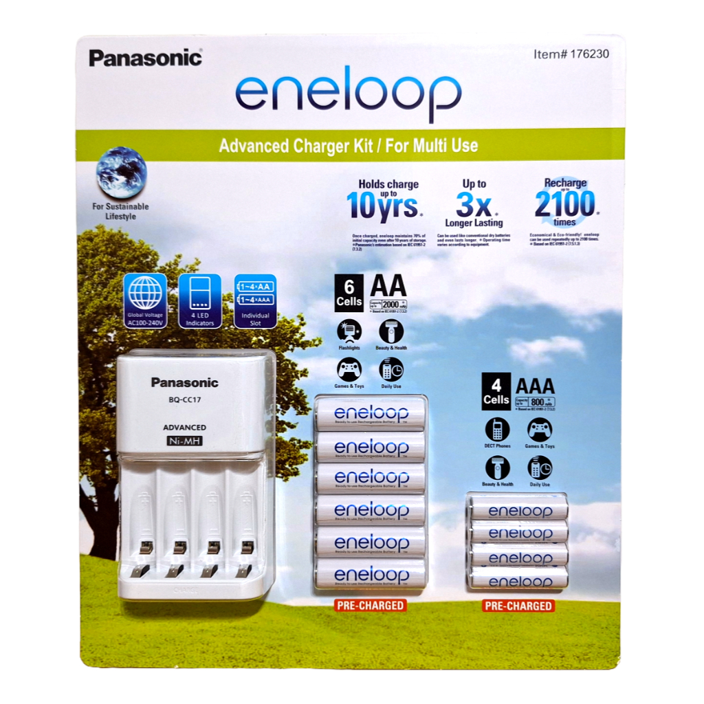 【Costco好市多】PANASONIC ENELOOP 充電器含電池組K-KJ17MCC10TW 、三號、四號充電電池 | 蝦皮購物