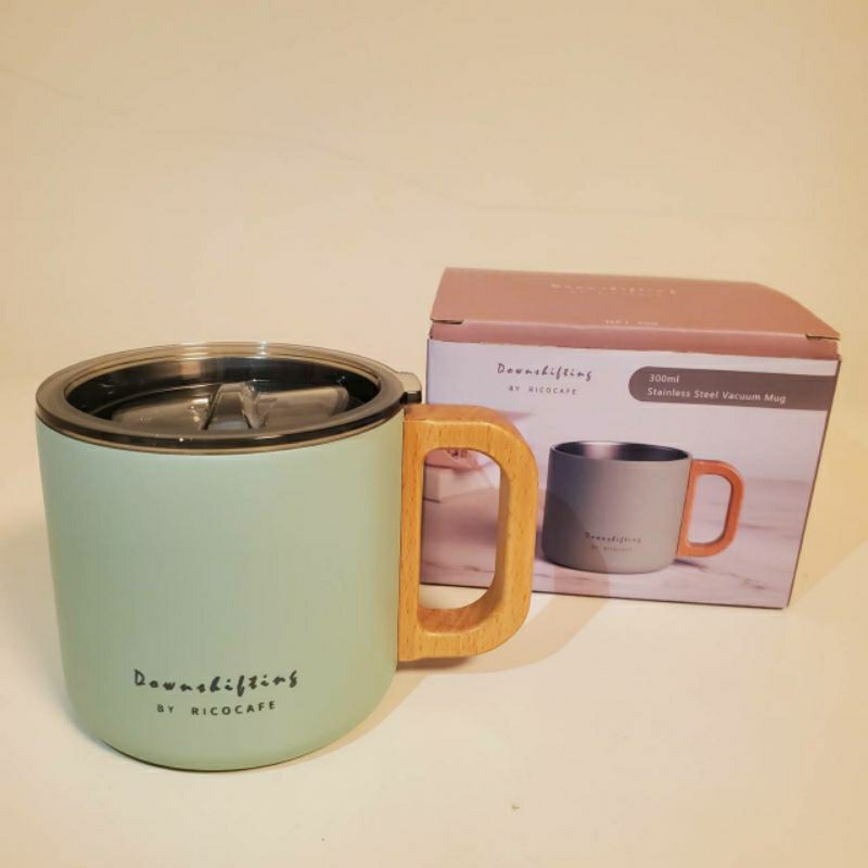 全新 現貨 Rico 瑞可不鏽鋼木柄保溫杯 不鏽鋼保溫杯 300ml Np1 300 輕巧保溫 文青 高質感 送禮 蝦皮購物