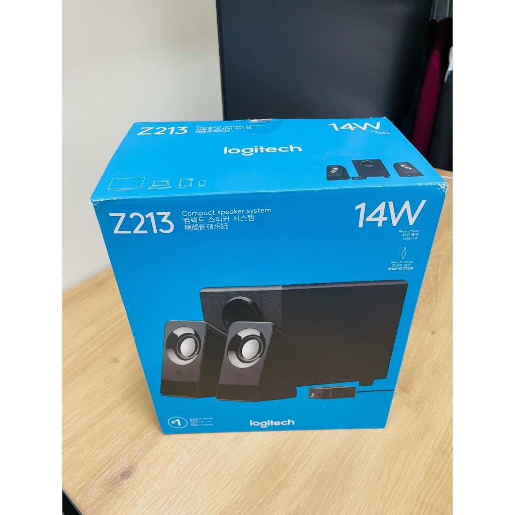 二手 Logitech 羅技 Z213 喇叭 Z-213/2.1 聲道/音箱系統/線控裝置/3.5 mm | 蝦皮購物