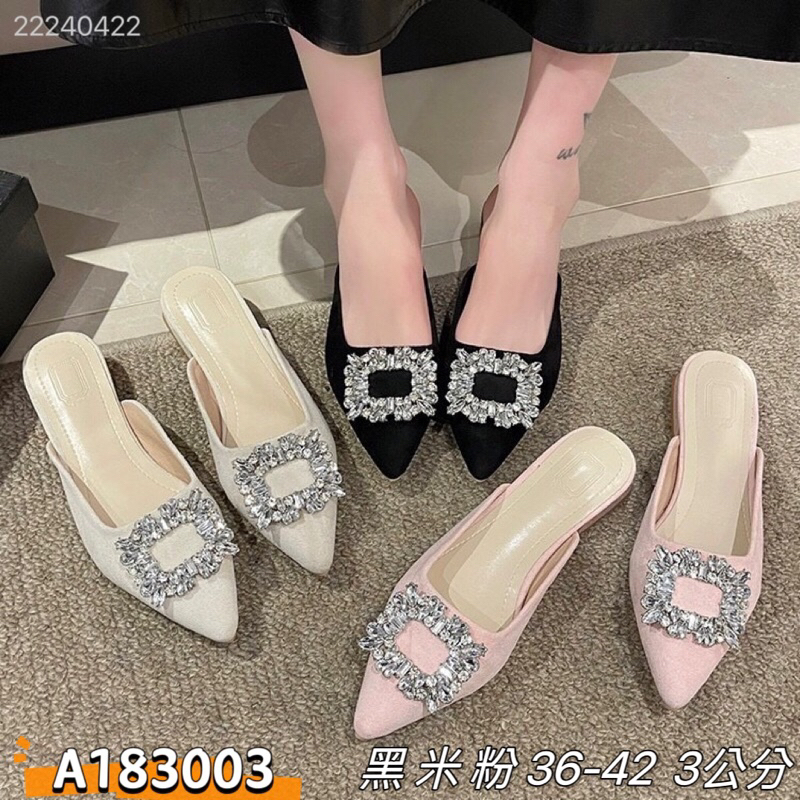 【Joyishoes】台灣出貨 穆勒鞋 加大尺碼 休閒鞋 低跟穆勒鞋 前包後空 尖頭跟鞋 尖頭平底鞋 半包鞋#3003 | 蝦皮購物