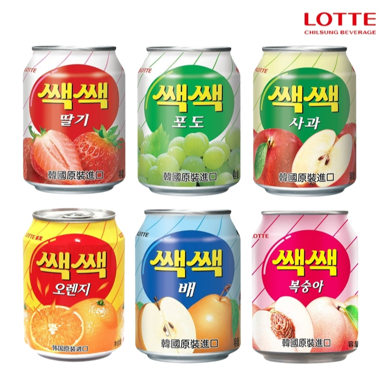 《番薯先生》韓國 LOTTE 樂天 粒粒果汁 草莓汁 蘋果汁 水梨汁 白葡萄汁 橘子汁 水蜜桃 238ml | 蝦皮購物