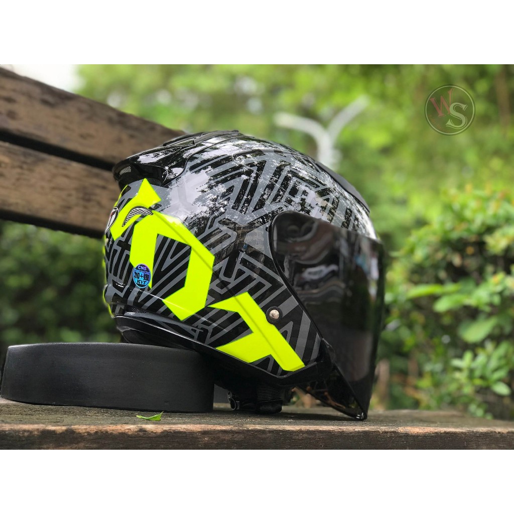🔥贈墨片 新品上市🔥 台南WS騎士用品 KYT DJ N黃 灰底黃 KYT半罩 眼鏡溝 KYT安全帽 半罩安全帽 | 蝦皮購物