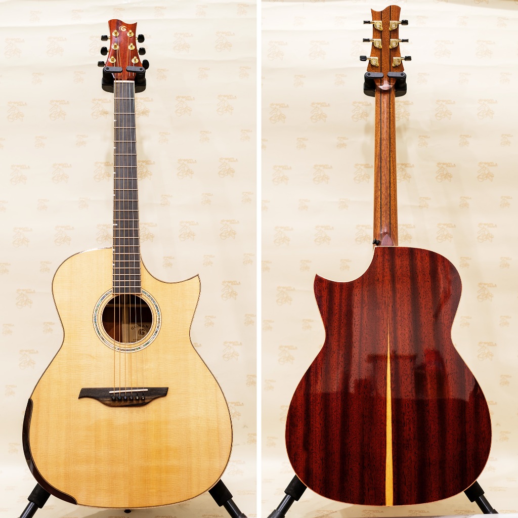 台中 夢想樂器 Gomans F-S16C 全單板 木吉他 雲杉面板 花梨木側背 F桶身 缺角款 側板響孔 | 蝦皮購物