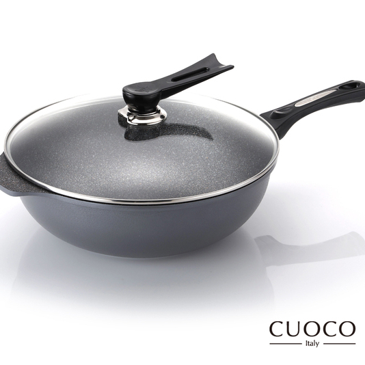 【義大利CUOCO 大寶鍋T3系列-鈦晶岩炒鍋38CM(附蓋)】 | 蝦皮購物