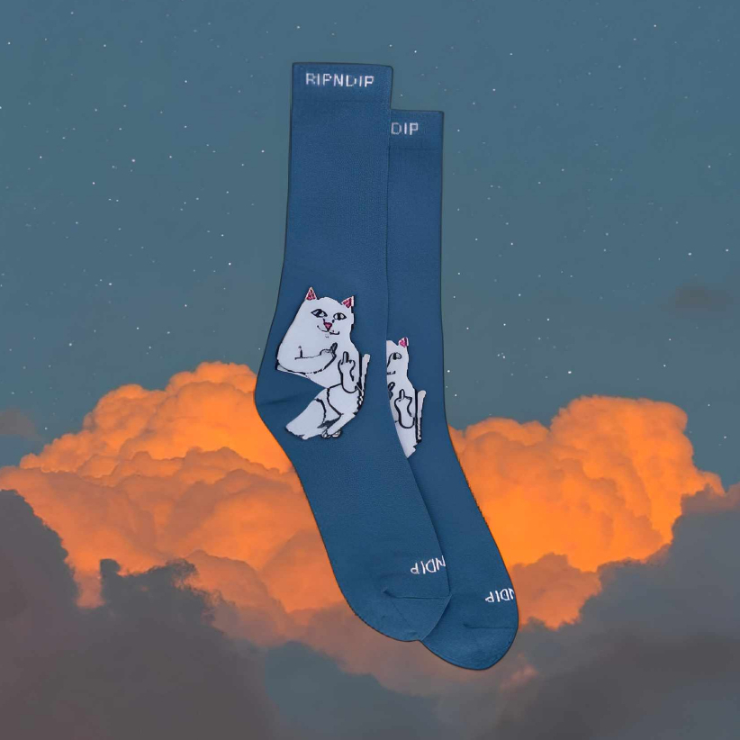 【YOYOGI PLUS】RIPNDIP Lord Nermal Socks (石灰藍) | 蝦皮購物