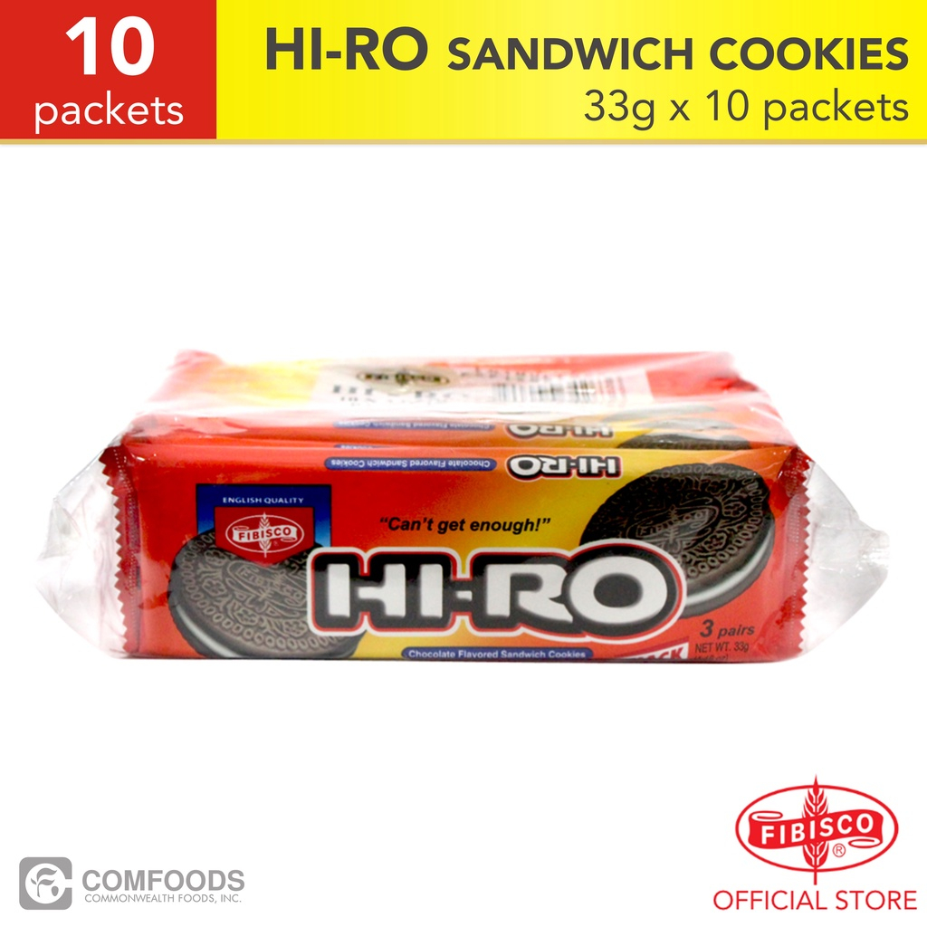 菲律賓 HI-RO 巧克力 夾心 餅乾 33G*10PC sandwich cookies biscuit hiro | 蝦皮購物