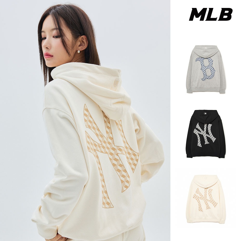 MLB 連帽上衣 帽T CUBE MONOGRAM系列 紅襪/洋基隊 (3AHDM0334-三色任選)【官方旗艦店】 | 蝦皮購物