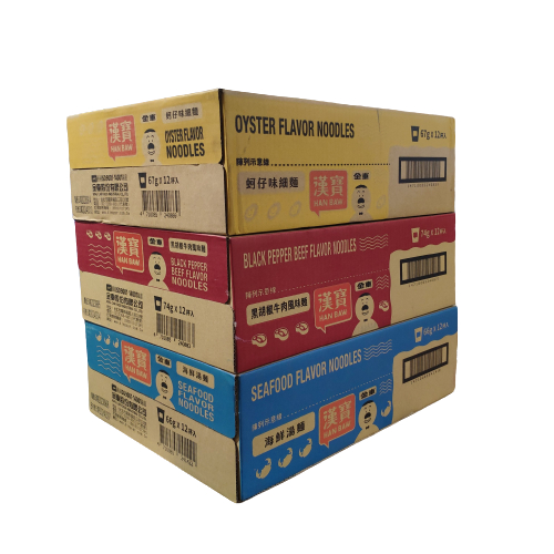 金車漢寶 蚵仔味細麵67g 海鮮湯麵66g 黑胡椒牛肉風味麵 74g (12杯/箱) | 蝦皮購物