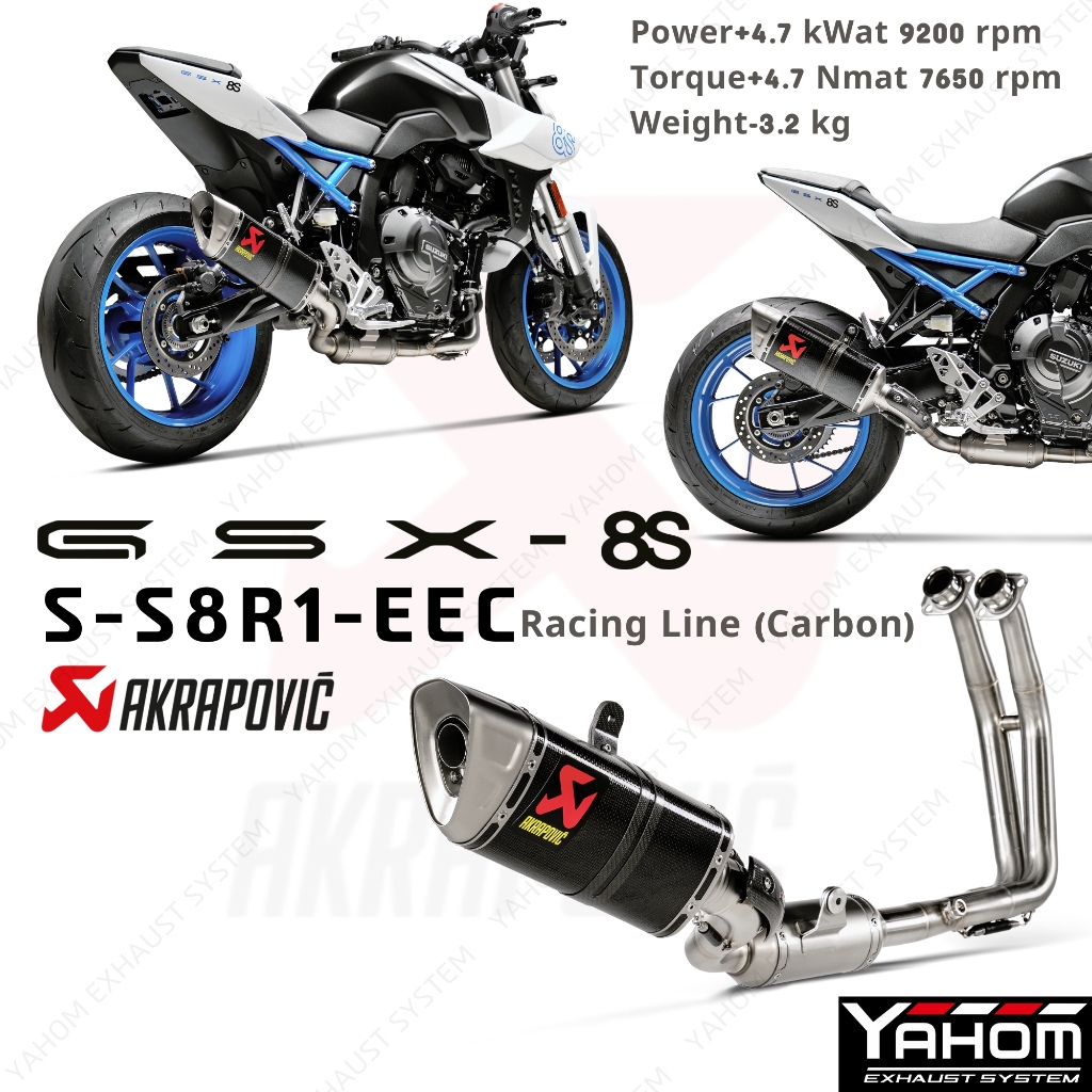 現貨 SUZUKI 鈴木 GSX-8S GS8S AKRAPOVIC 全段 排氣管 碳纖維 卡夢 正蠍 蠍子 原裝進口管 | 蝦皮購物