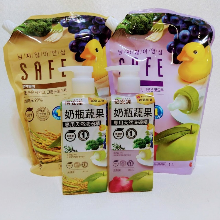LG SAFE(倍安潔) 蔬果食器洗潔液385ml/補充包1000ml(奶瓶蔬果天然洗碗精) | 蝦皮購物