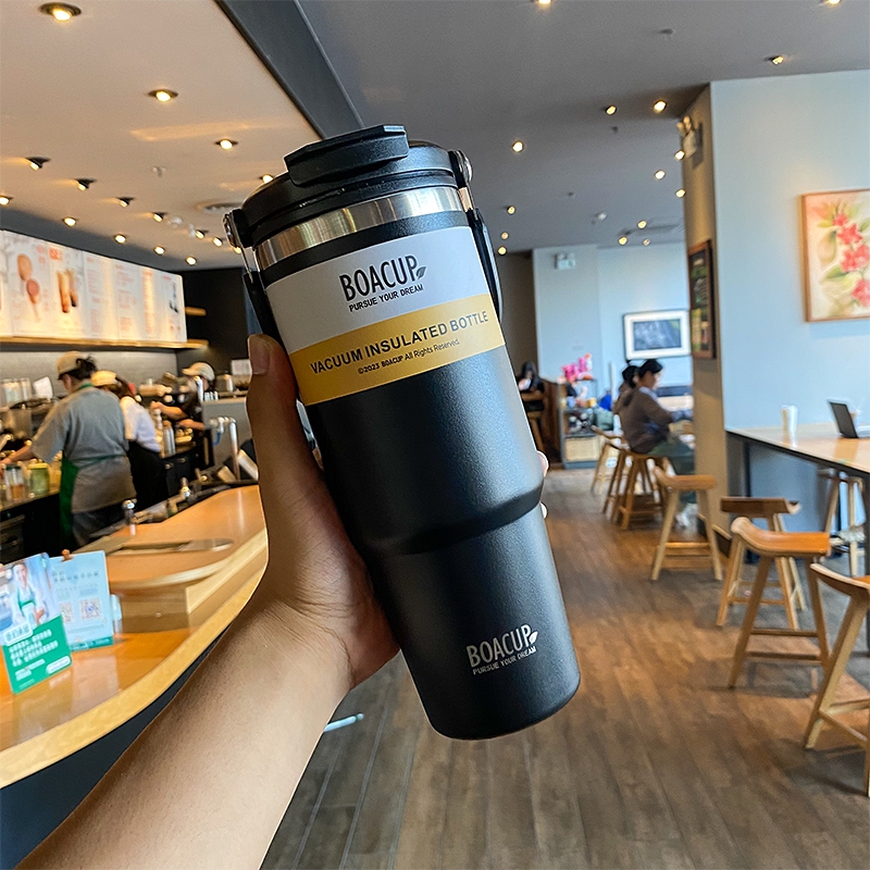 【BOACUP】SGS檢驗合格 陶瓷內膽 雙飲保溫杯 手提冰壩杯 雙層不鏽鋼 冰霸杯 304不鏽鋼保溫杯 咖啡杯 保溫杯 | 蝦皮購物