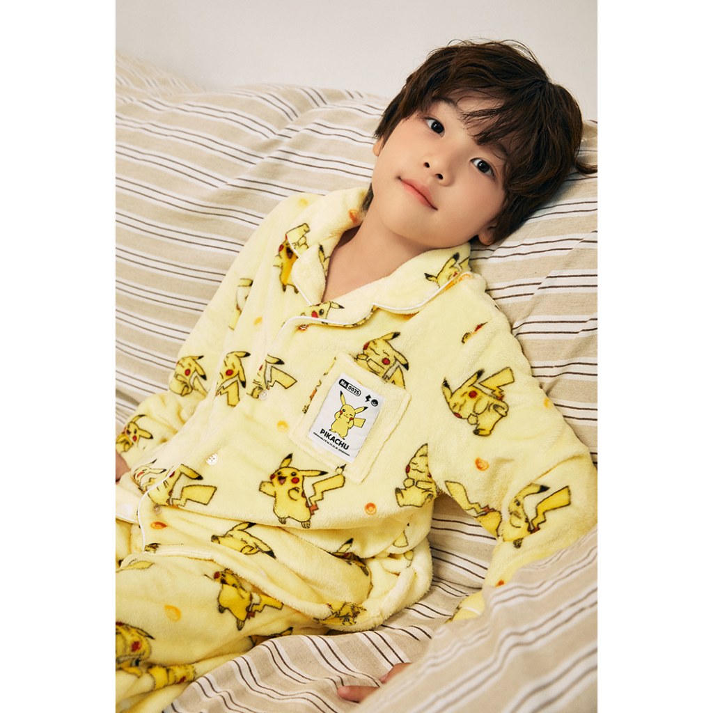 【zz韓國代購🇰🇷】 🔥新增新款🔥 SPAO x 寶可夢 睡衣 睡褲 套裝 拖鞋 神奇寶貝 皮卡丘 兒童睡衣 | 蝦皮購物