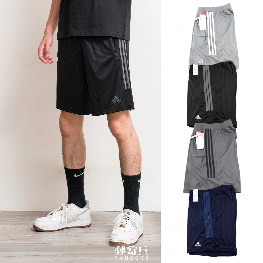 郵寄兵．現貨 ADIDAS 愛迪達 美線 男版 經典三線LOGO短褲 拉鍊口袋 排汗快乾 休閒運動 正品 代購 | 蝦皮購物