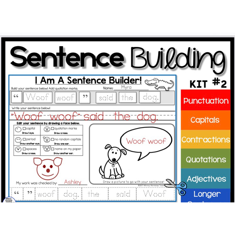 Sentence building kit 2 (電子檔）句子架構練習 英文 學習單 文法練習 英語啟蒙 幼兒英文 寫作 | 蝦皮購物