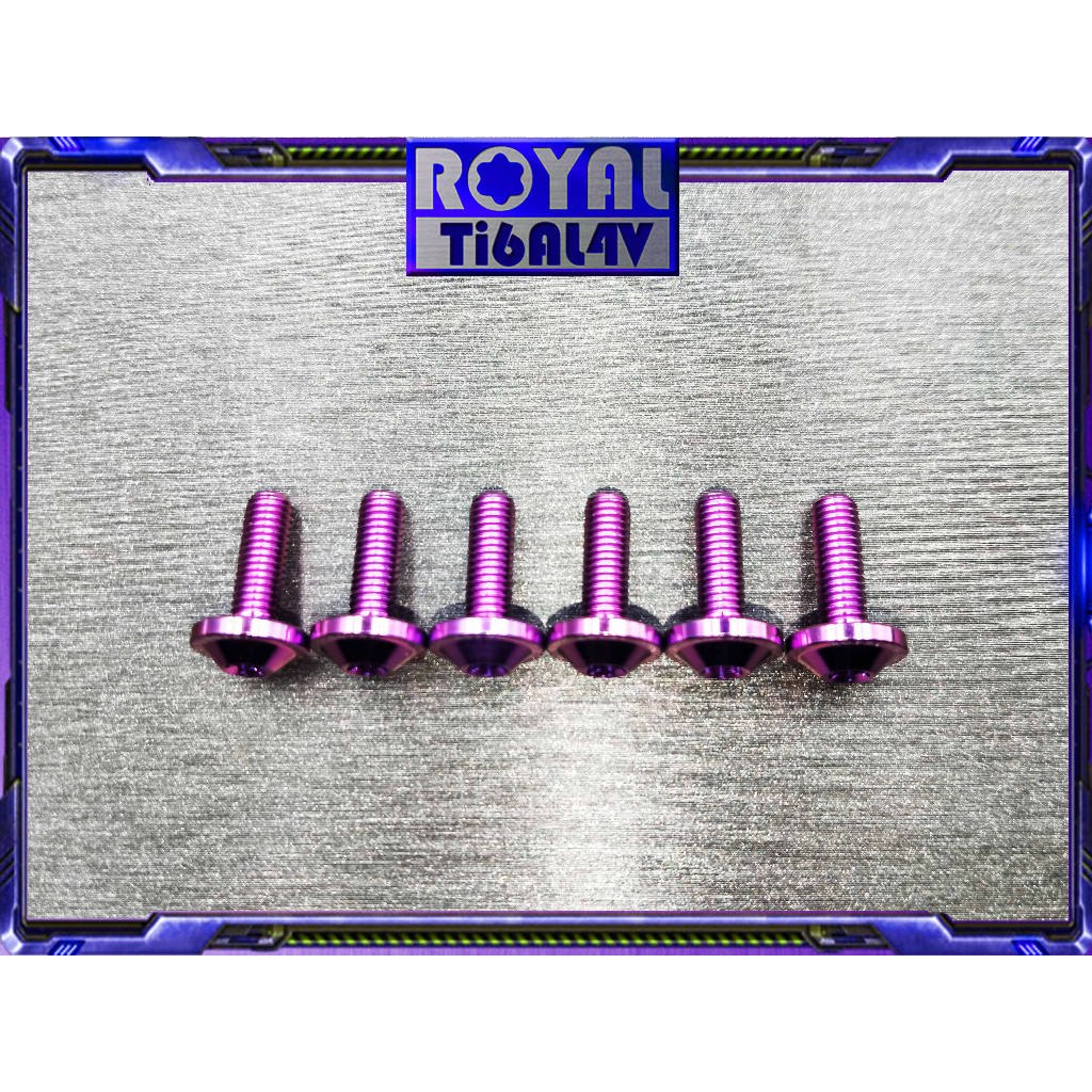 【瘋猿二輪】ROYAL鈦合金/正64鈦螺絲★M5*15F P0.8 64正鈦螺絲★CNC鍛造內梅花.內星型螺絲★皇家紫 | 蝦皮購物