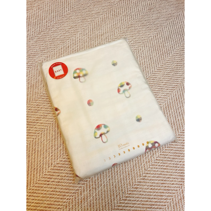 【全新在台現貨】[新到貨]日本正品 安心 日本製 10mois Hoppetta M尺寸 彩虹蘑菇 六層紗被 雙面蓋 | 蝦皮購物