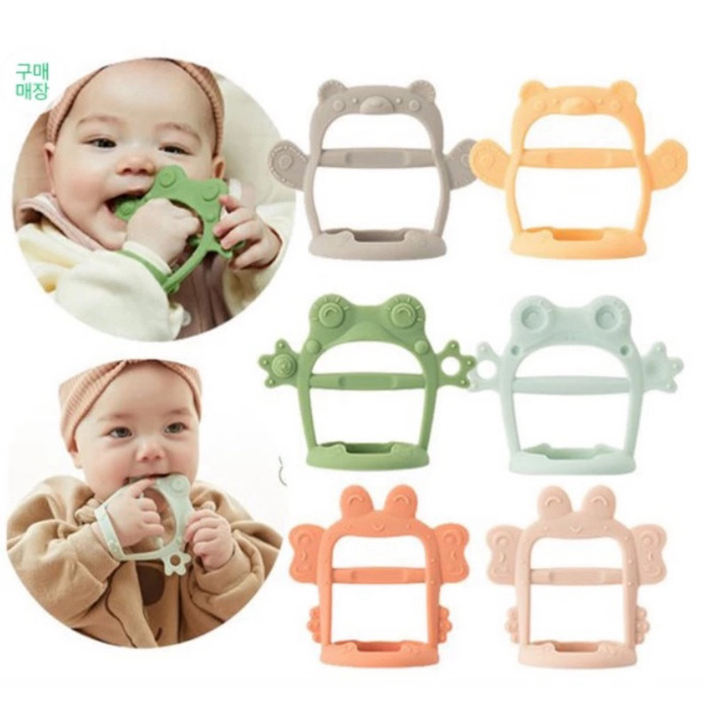 【9成新】韓國製造 tgm 100%白金矽膠固齒器 手腕穿握型 防掉型 固齒器 螃蟹固齒 熊熊固齒器 防吃手 | 蝦皮購物