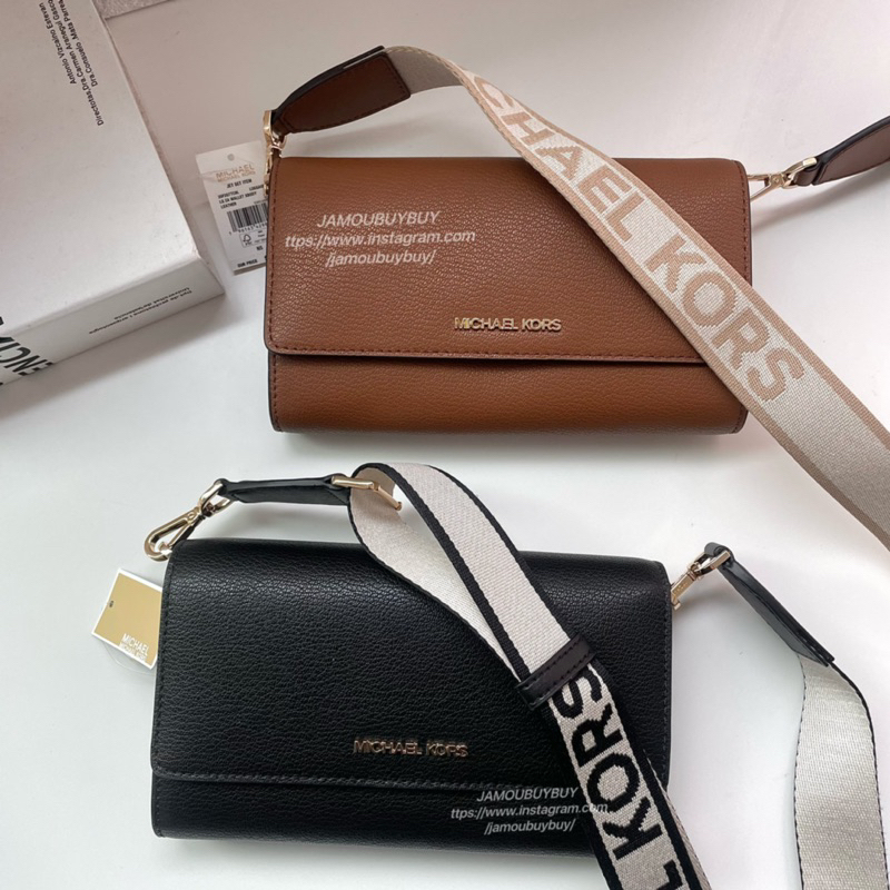 現貨🤖MICHAEL KORS MK 真皮 WOC 側背包 帆布字母背帶 寬背帶 | 蝦皮購物