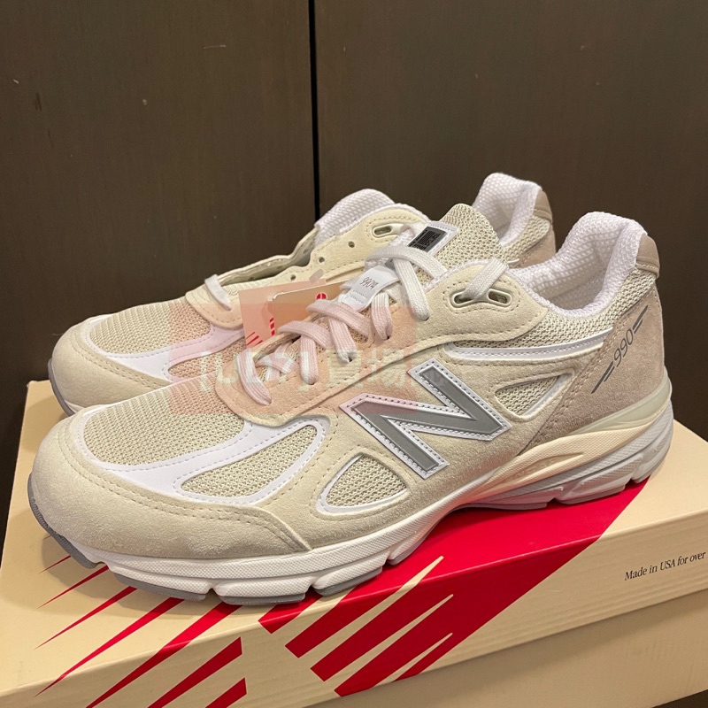 [UD7] 現貨 New Balance 990V4 奶油 米色 U990TE4 美國製 D楦 麂皮 慢跑鞋 | 蝦皮購物