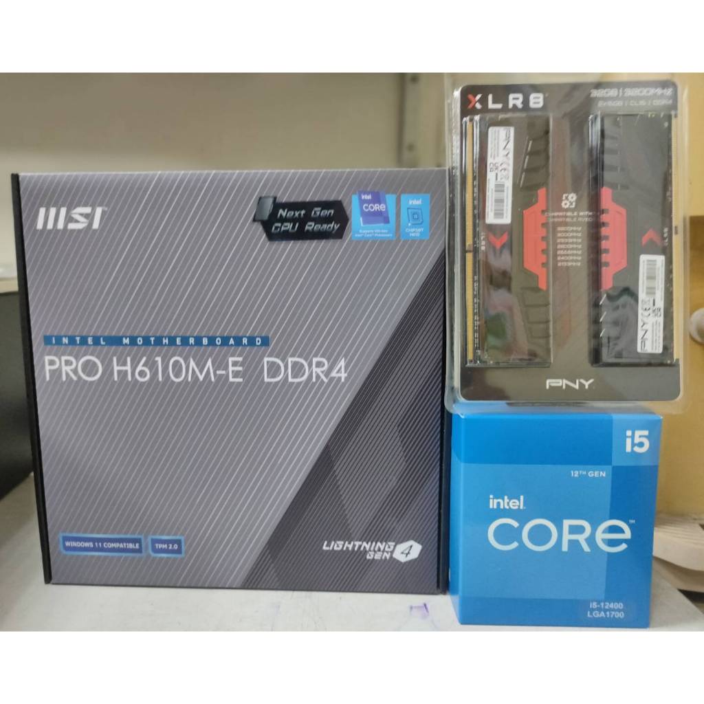 【超值套餐】I5-12400 + 微星 H610M-E D4 + PNY DDR4 3200 32GB (16Gx2) | 蝦皮購物