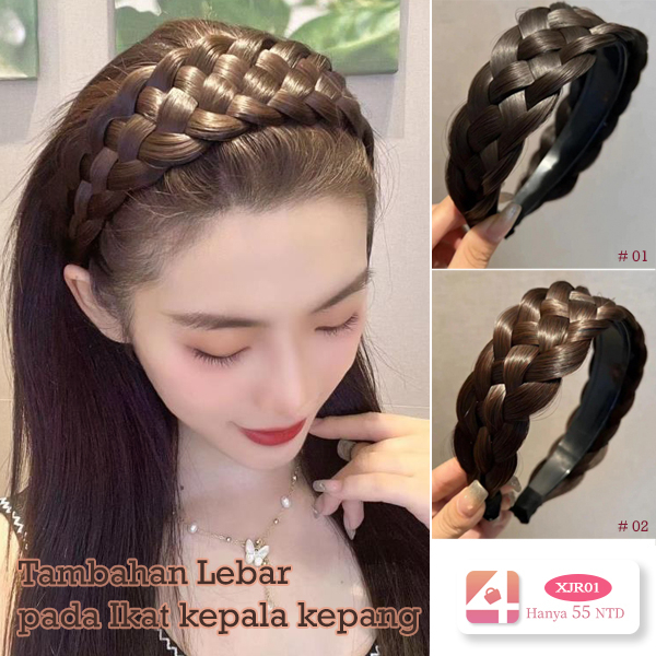 【BIG4】Bando kepang rambut alami lebar 3.5-4cm Wig Bertepi Le | 蝦皮購物