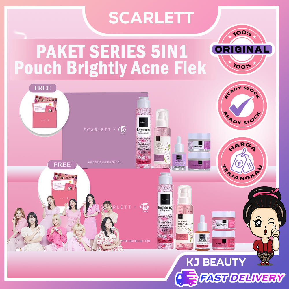 Scarlett Paket Series 5 in 1 Pouch Brightly Jerawat Flek Ori | 蝦皮購物