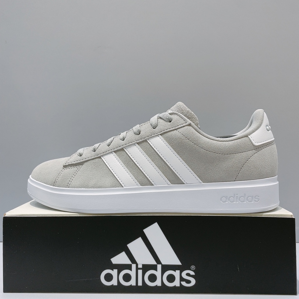 adidas GRAND COURT 2.0 男生 灰色 麂皮 基本款 舒適 運動 休閒鞋 ID2970 | 蝦皮購物