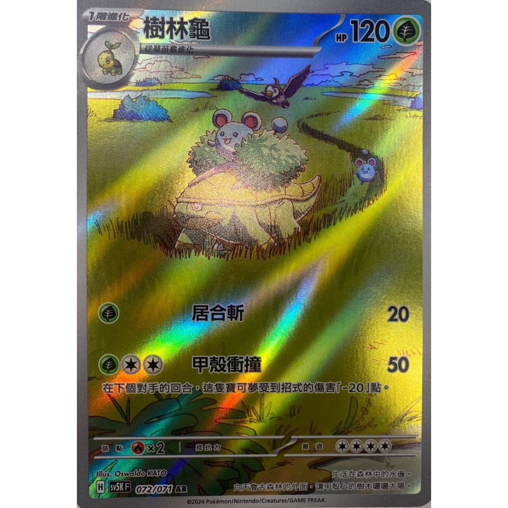 [ALG 卡牌專門] 寶可夢 PTCG 中文版 樹林龜 SV5K 072/071 AR 閃卡 | 蝦皮購物