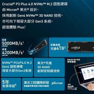 【支援PS5 獨家價格】Micron 美光 P3 Plus 500G 1TB 2TB PCIe Gen4 SSD固態硬碟 | 蝦皮購物