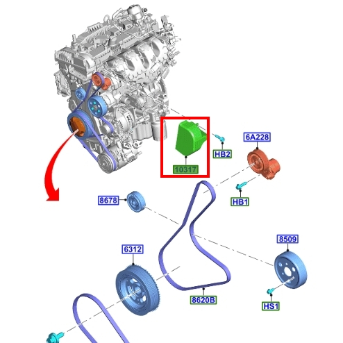 【JT福特原廠】KUGA MK3 2.0 20- 汽油 正廠 皮帶惰輪外蓋+螺絲 | 蝦皮購物