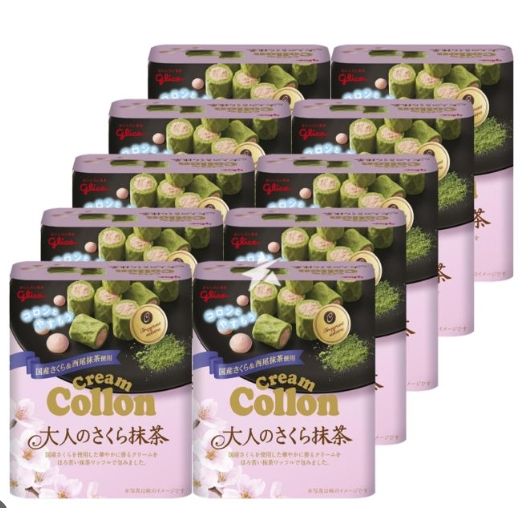 現貨~glica 固力果 季節限定 櫻花抹茶/可可捲心酥 Cream Collon | 蝦皮購物