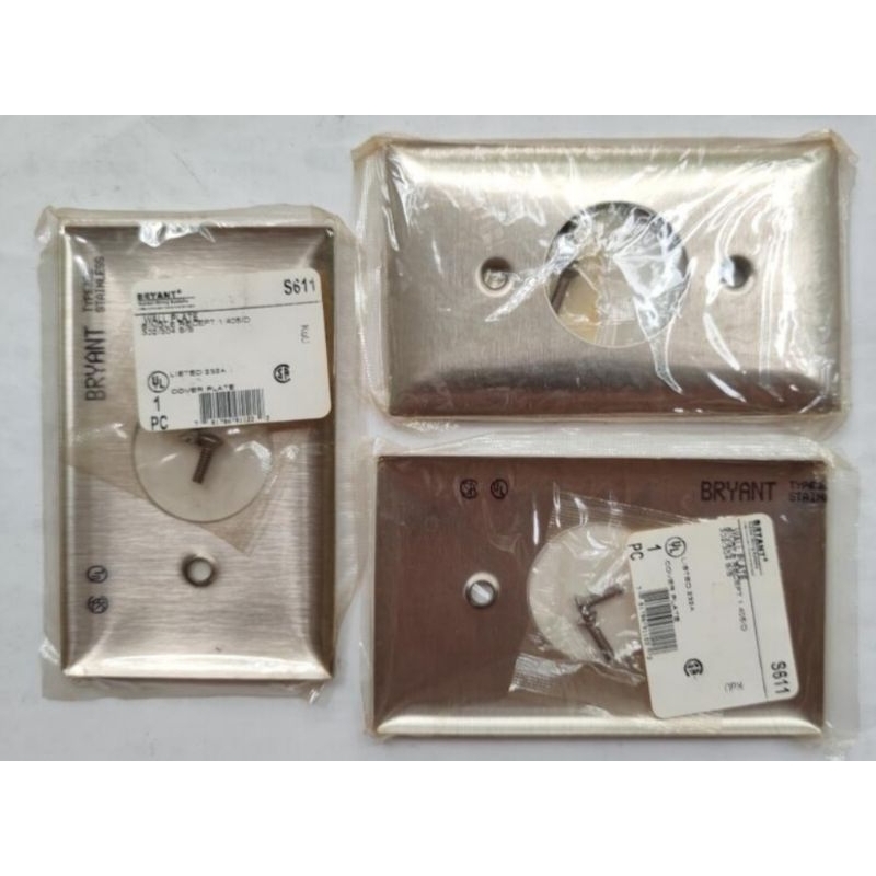 美國製原廠 BRYANT S611 音響級 醫療級 厚不銹鋼 單孔 插座 蓋板 | 蝦皮購物