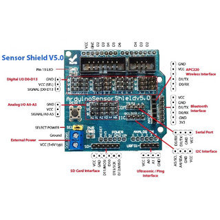Arduino Sensor Shield V5.0 傳感器擴展板 電子積木 機器人配件 | 蝦皮購物