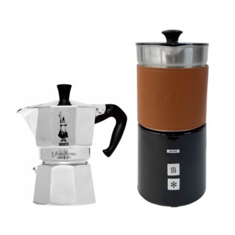 IKUK 分離式電動奶泡機 840ml+BIALETTI 摩卡壺組合 / 大容量 立體拉花 OK | 蝦皮購物